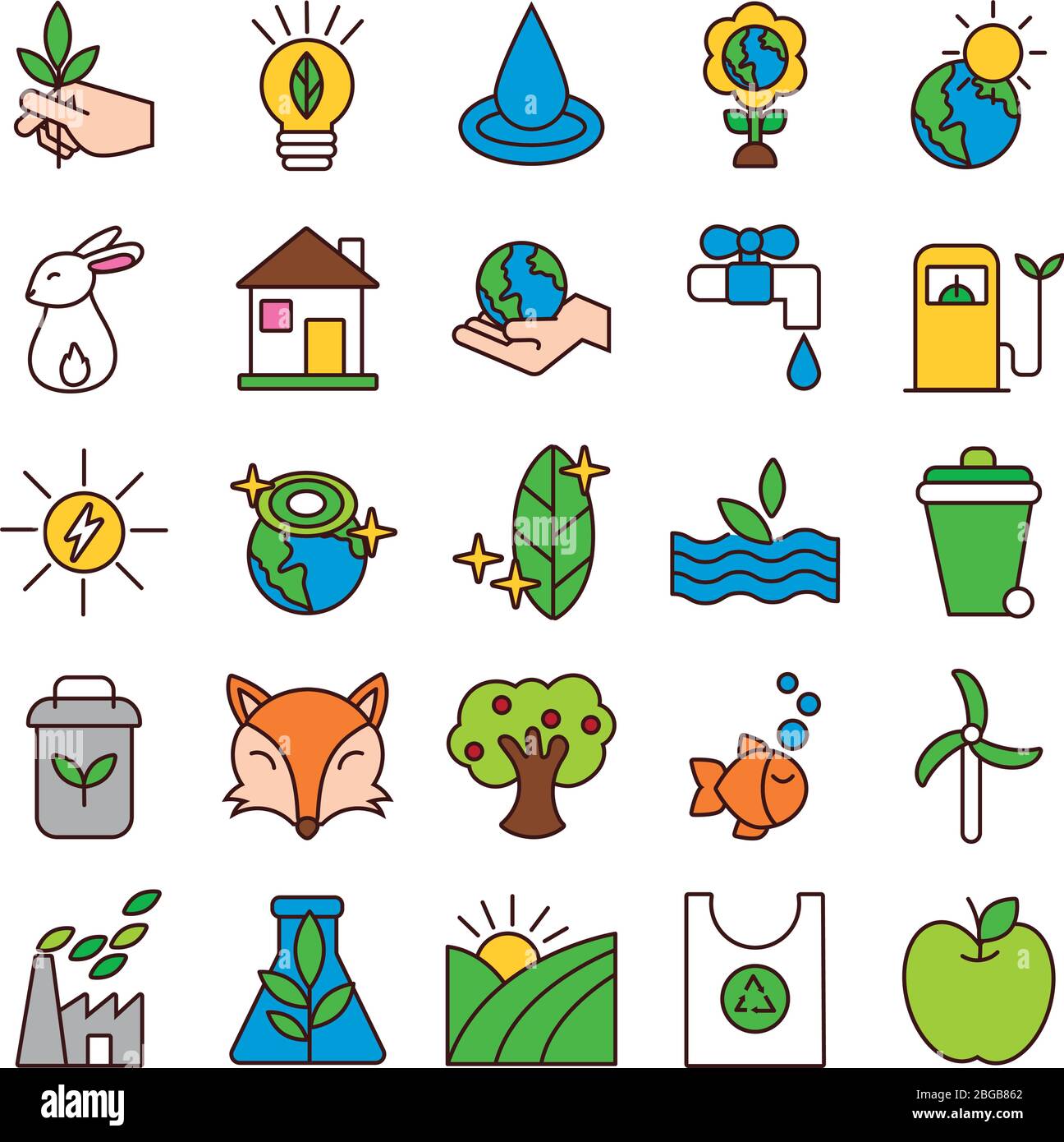 bundle of planet ecology set icons Stock Vector Image & Art - Alamy