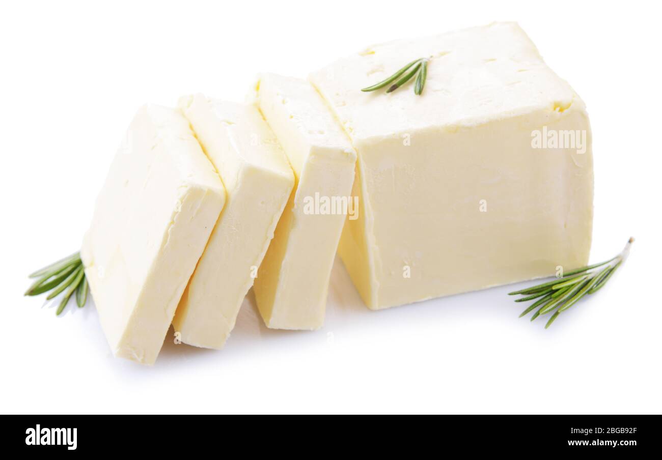 Tasty butter isolated on white Stock Photo - Alamy