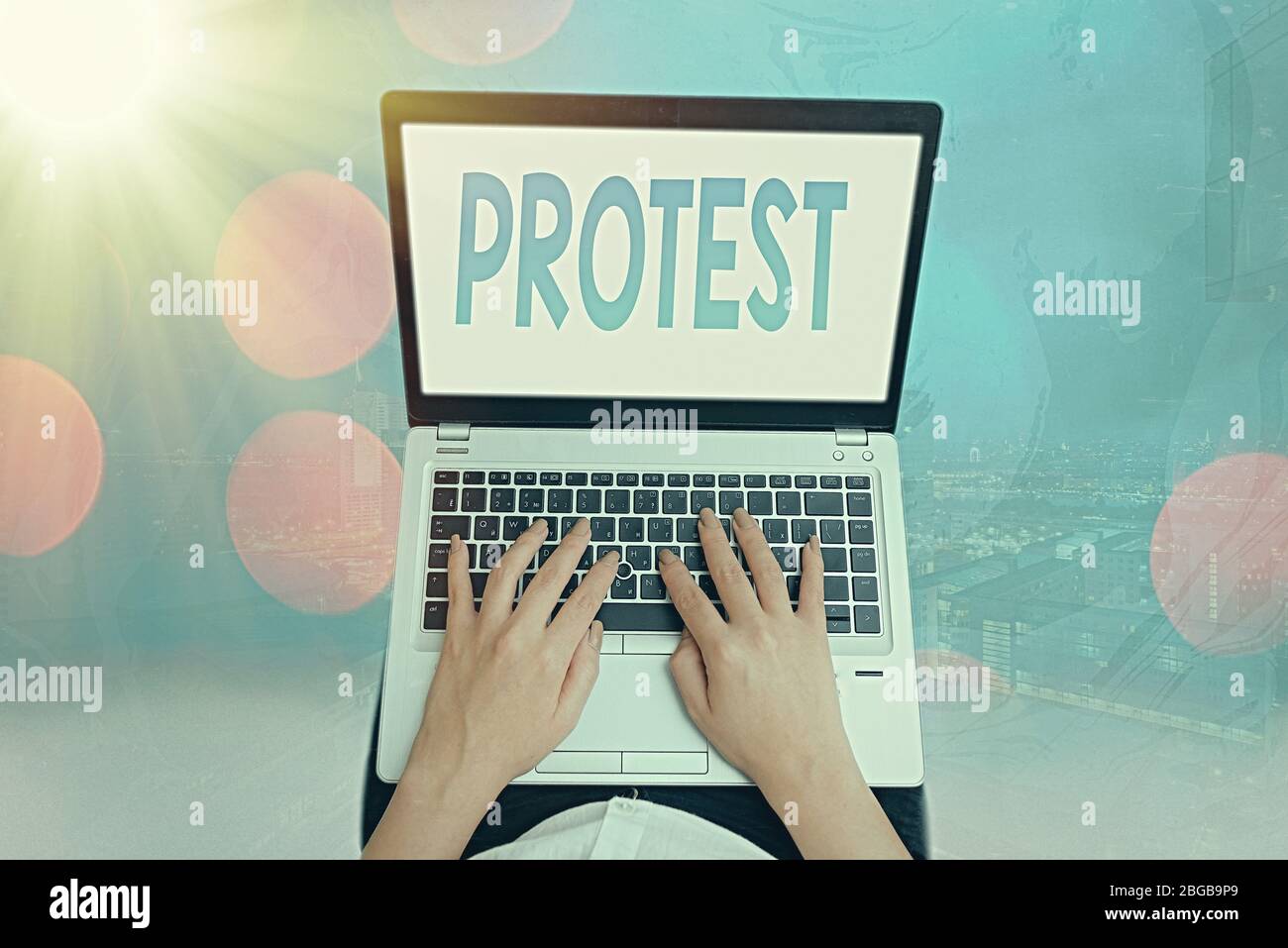 Conceptual hand writing showing Protest. Concept meaning An action ...