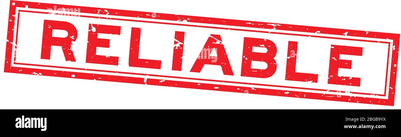 Grunge red reliable word rubber seal stamp on white background Stock ...
