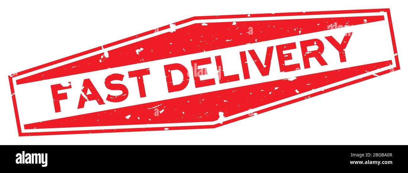 Grunge red fast delivery word hexagon rubber seal stamp on white ... Grunge red fast delivery word hexagon rubber seal stamp on white ...