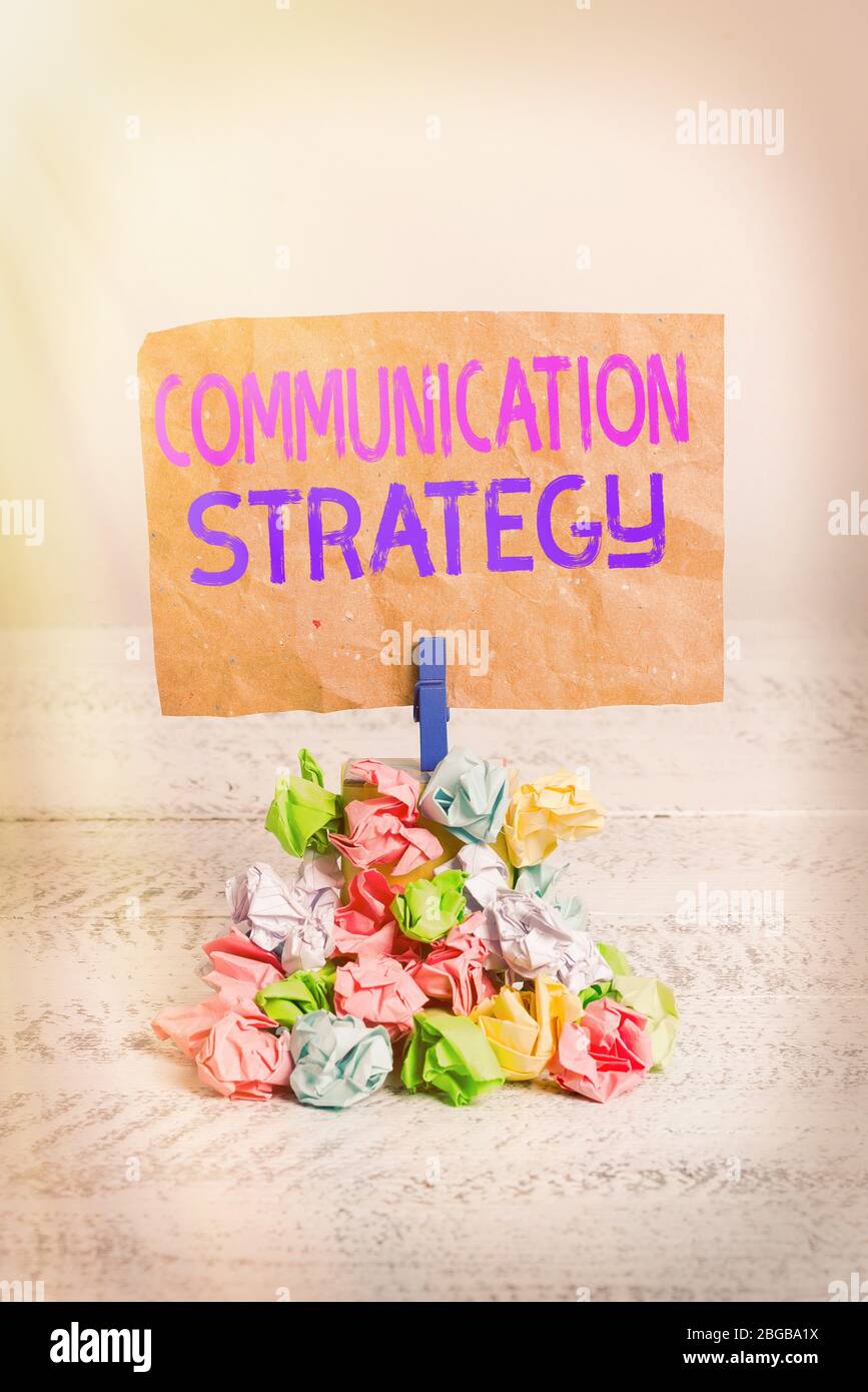 Text sign showing Communication Strategy. Business photo text Verbal ...