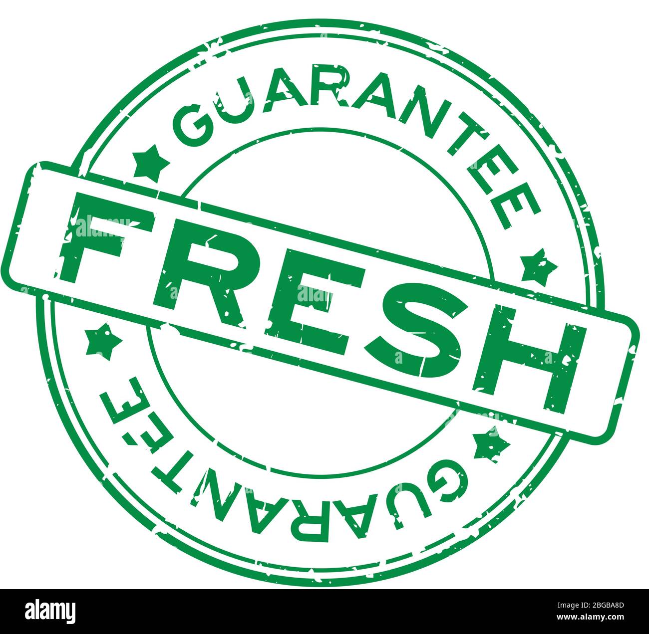 Grunge green fresh guarantee word round rubber seal stamp on white background Stock Vector Image ...