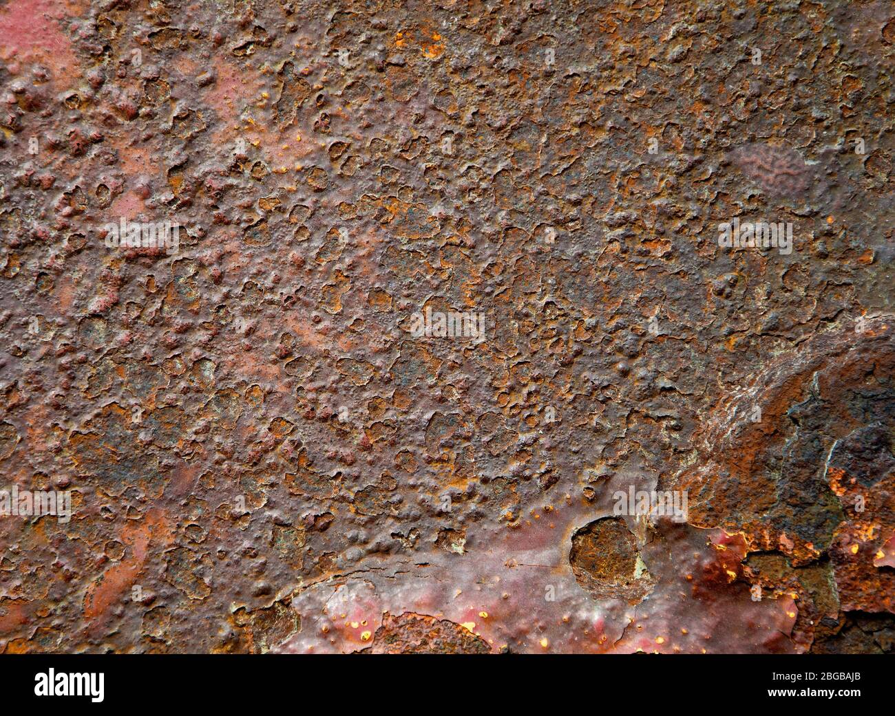Background textures of old rusty damaged metal. Remains of multi ...