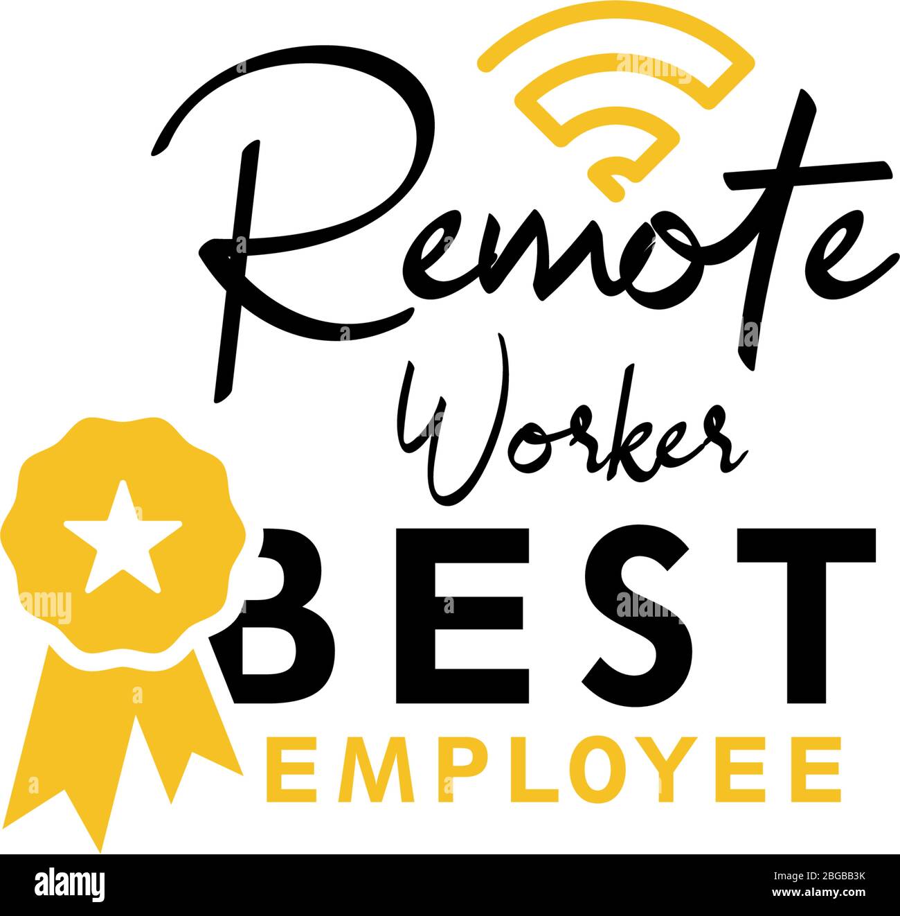 Remote work quote lettering typography. Remote worker best employee ...