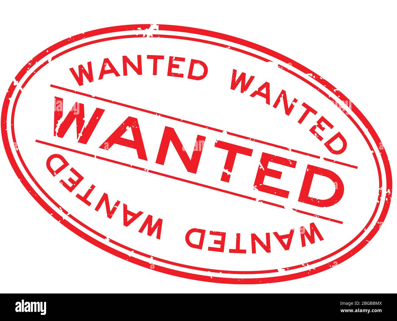 Grunge red wanted word oval rubber seal stamp on white background Stock Vector Image & Art - Alamy