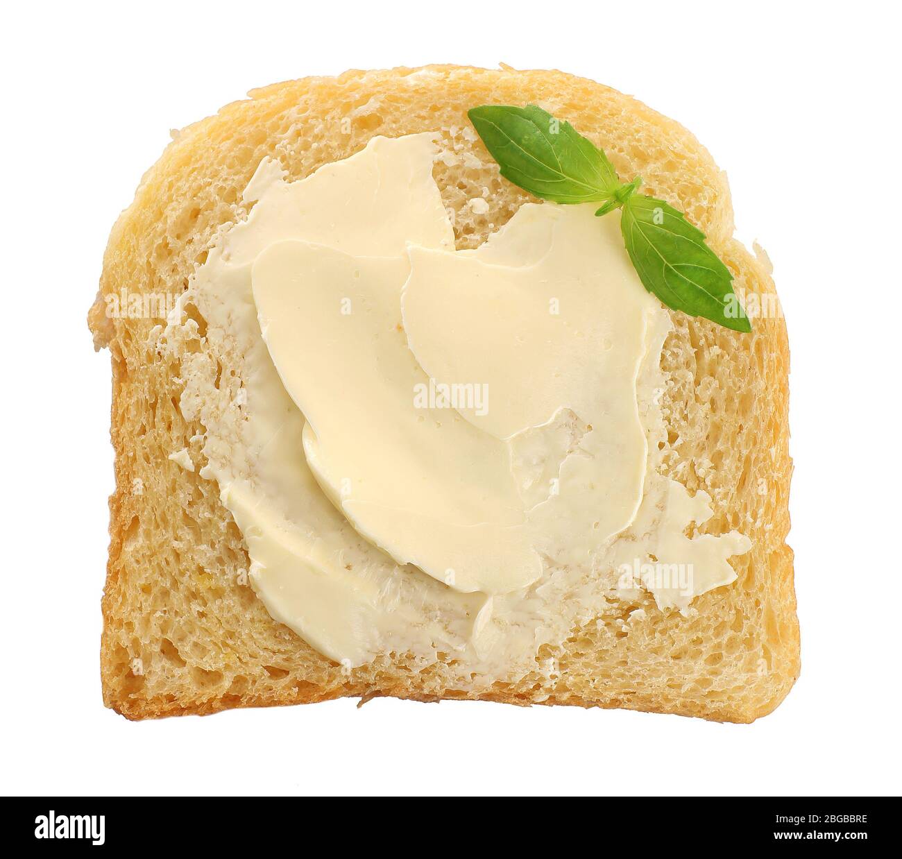 Slice of bread with butter, isolated on white Stock Photo - Alamy