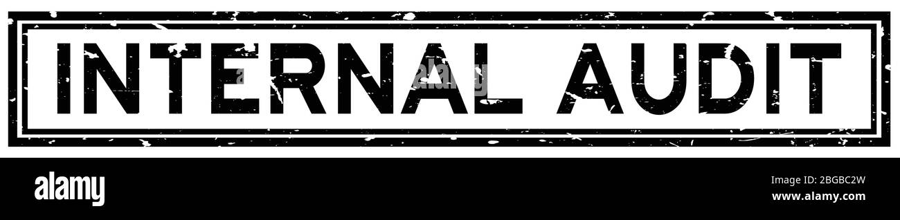 Grunge black internal audit word square rubber seal stamp on white ...