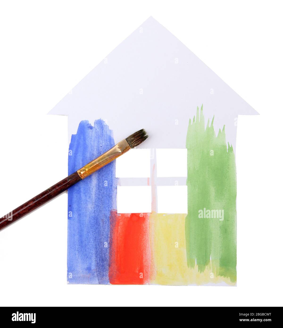 Colored paper cabin, isolated on white Stock Photo - Alamy
