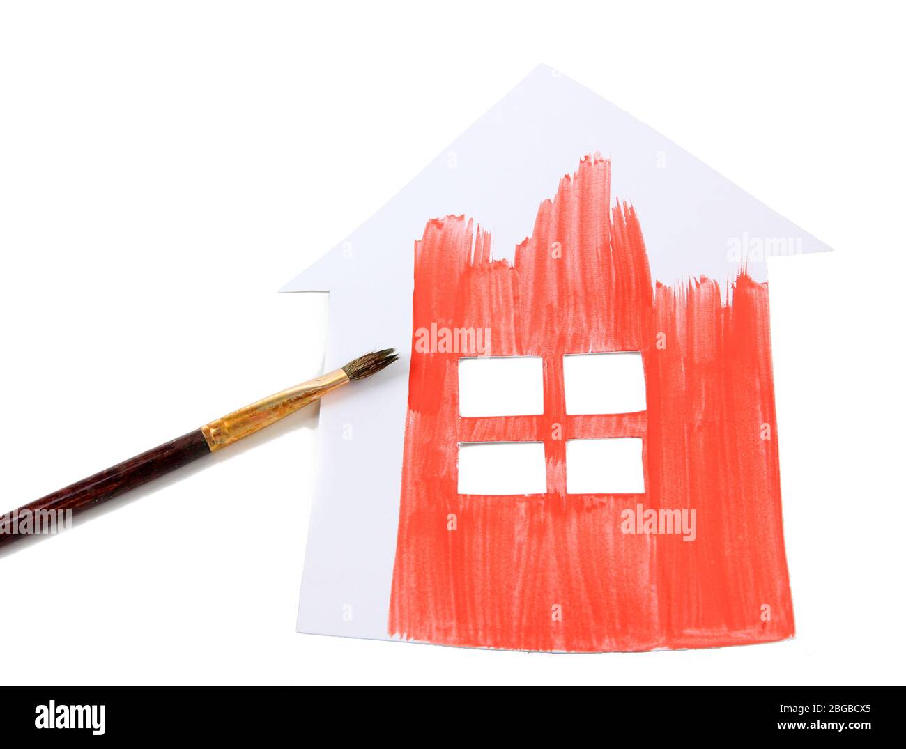 Colored paper cabin, isolated on white Stock Photo - Alamy