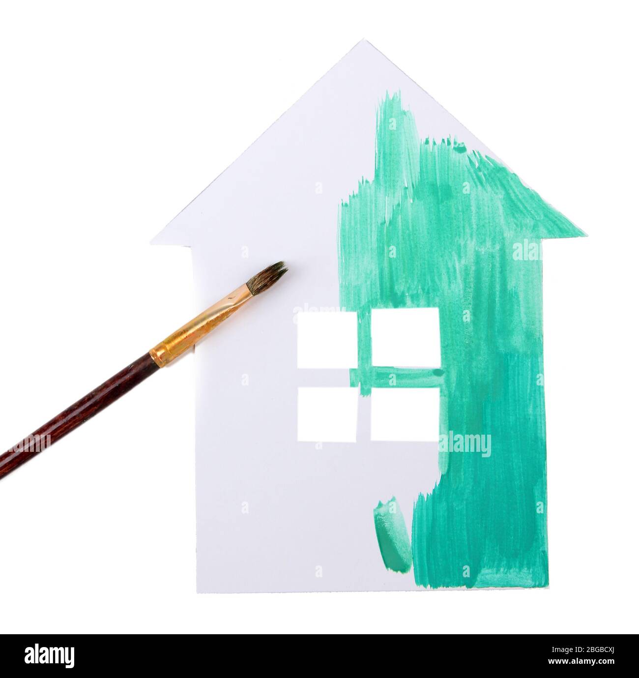 Colored paper cabin, isolated on white Stock Photo - Alamy
