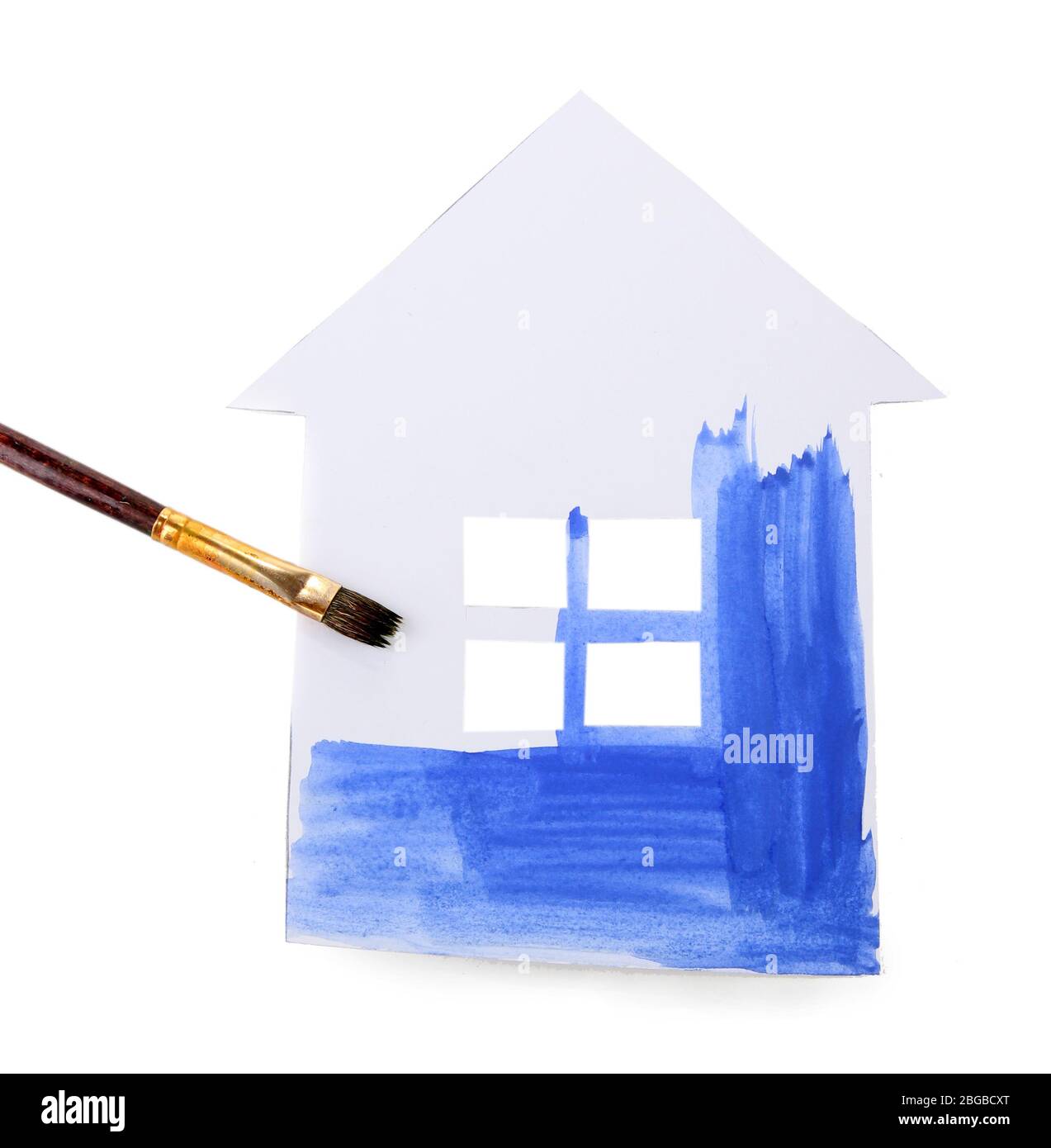 Colored paper cabin, isolated on white Stock Photo - Alamy