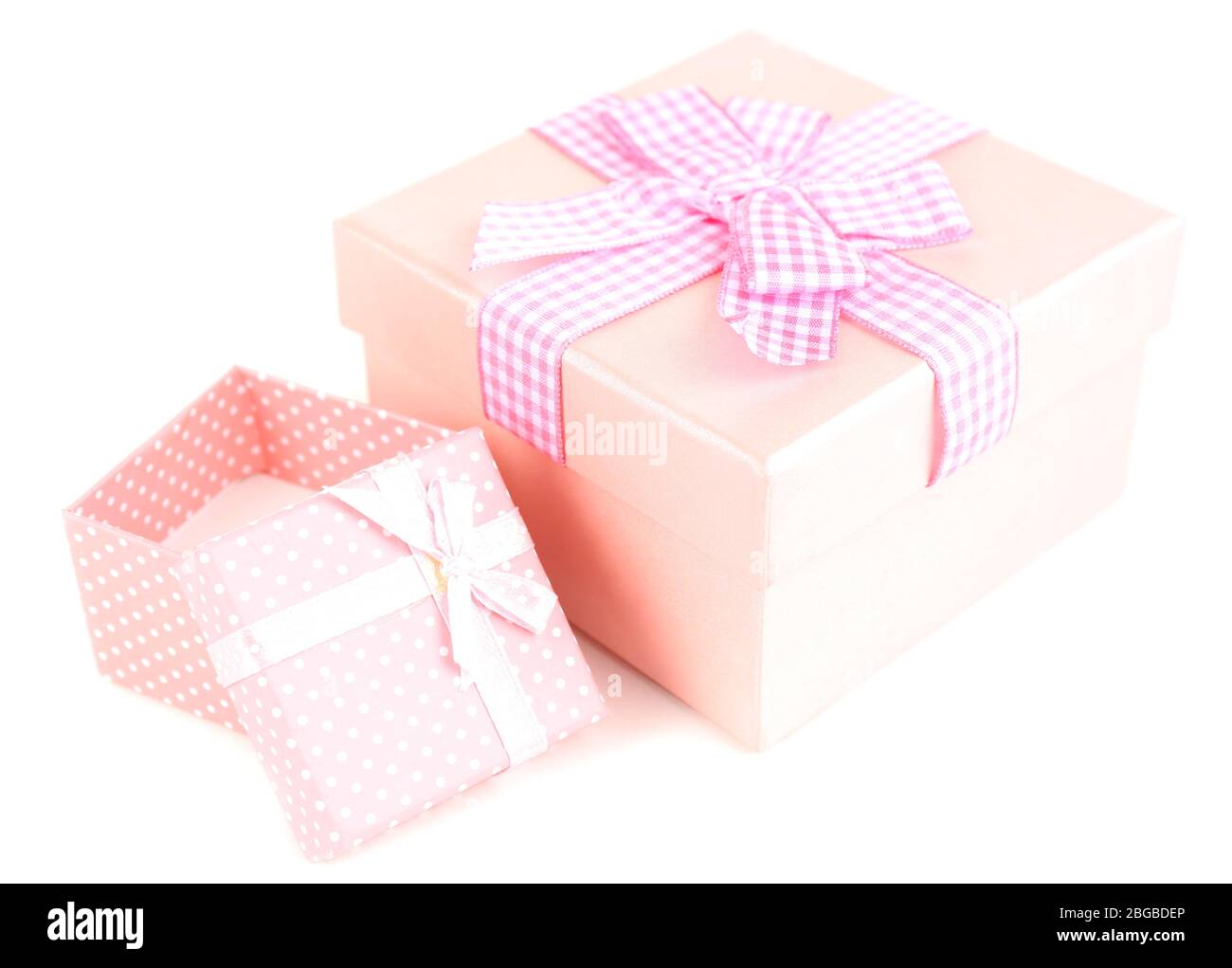 Gift boxes isolated on white Stock Photo - Alamy