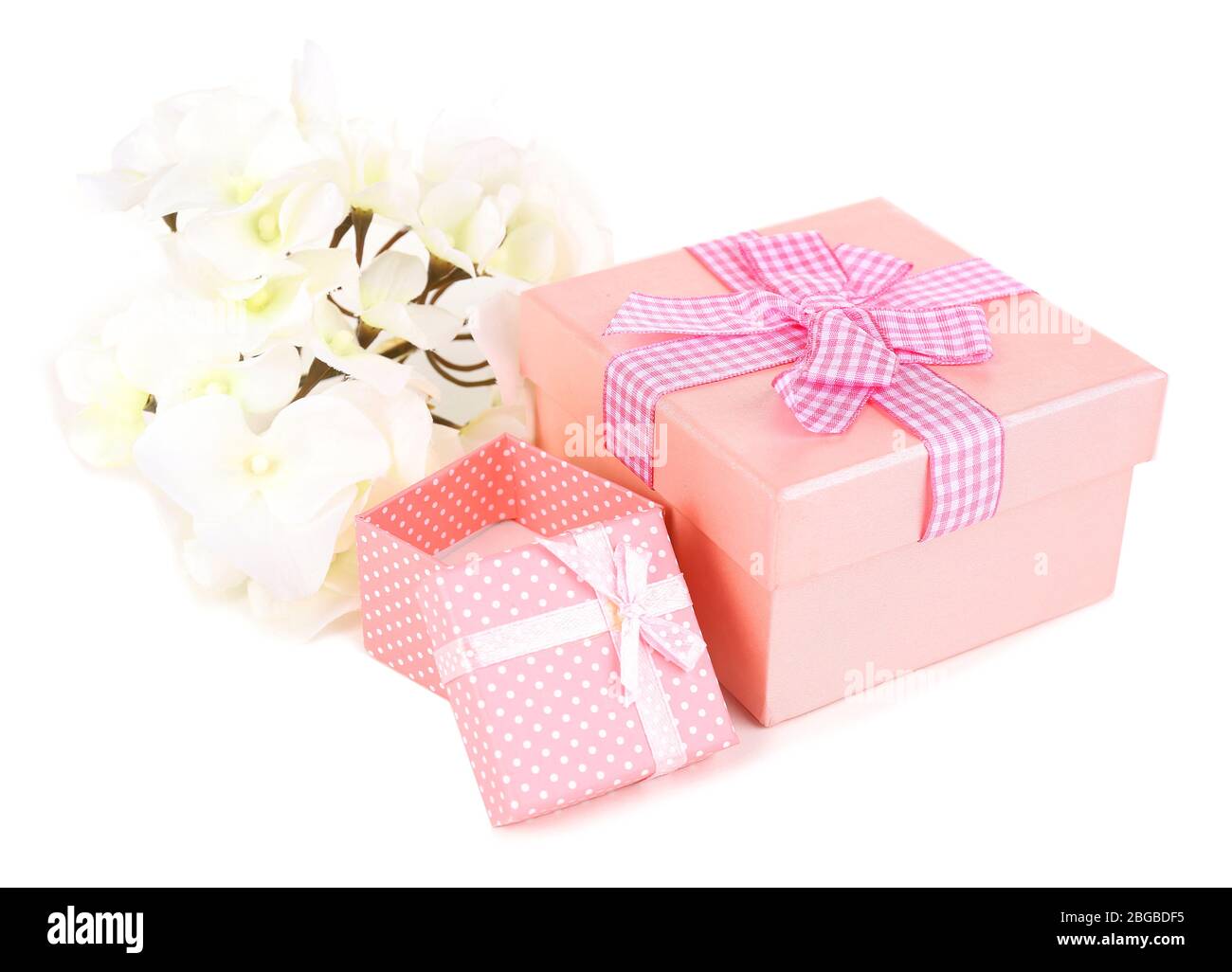 Gift boxes isolated on white Stock Photo - Alamy