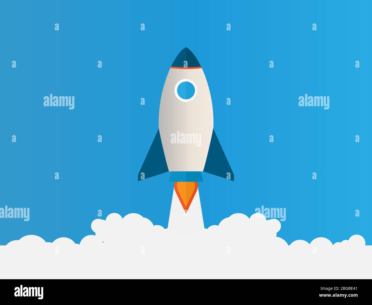 Blue rocket ship fire icon hi-res stock photography and images - Alamy