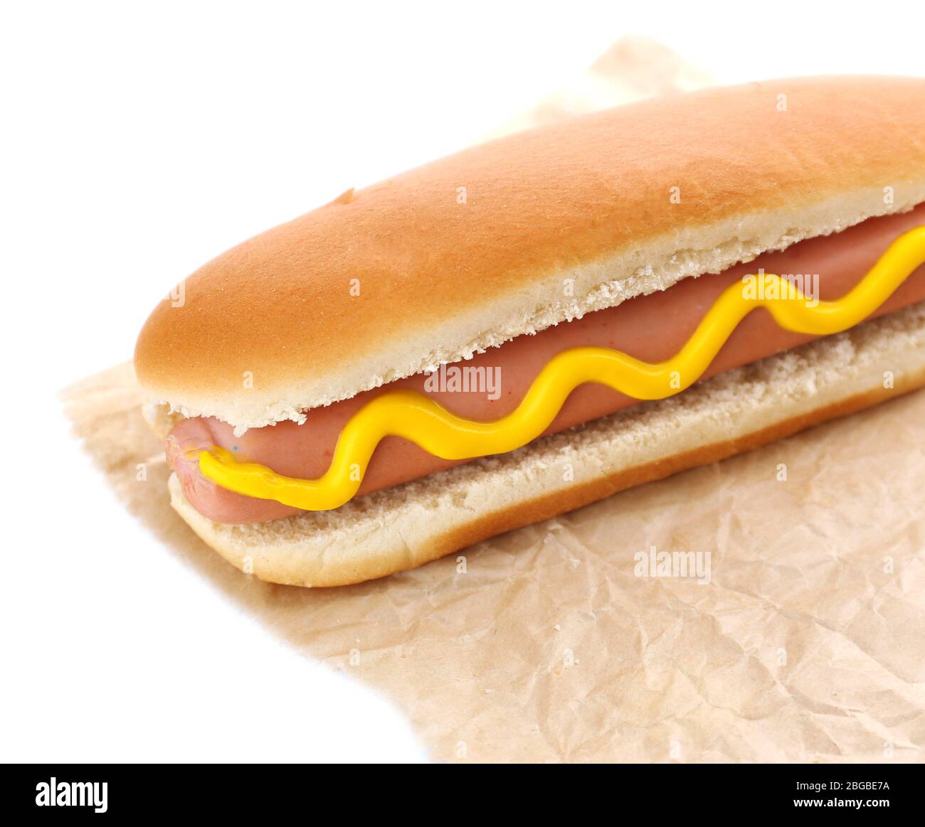 Tasty hot dog isolated on white Stock Photo - Alamy