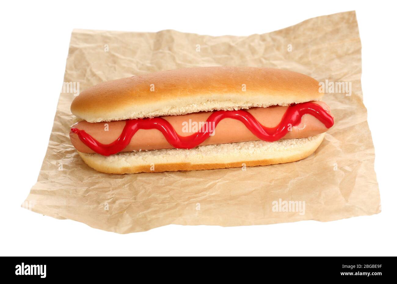 Tasty hot dog isolated on white Stock Photo - Alamy