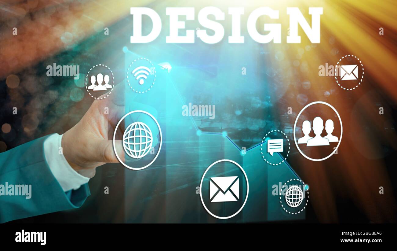 Writing note showing Design. Business concept for plan drawing produced ...