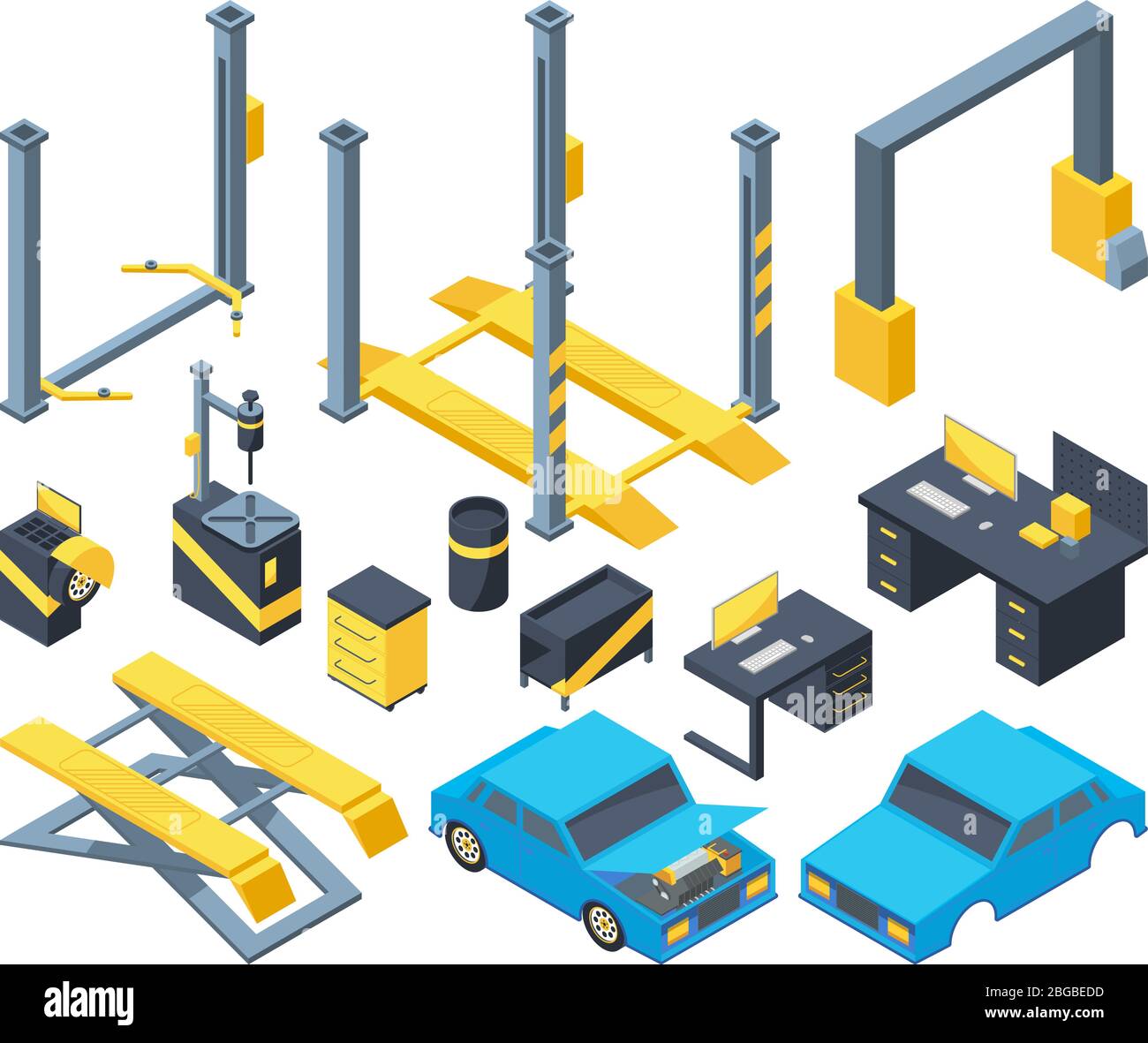 Auto service with different equipment. Mechanic tools for automobile ...