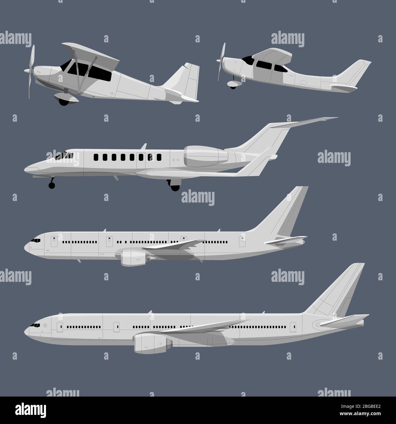 Vector illustrations of airplanes in cartoon style Stock Vector Image ...