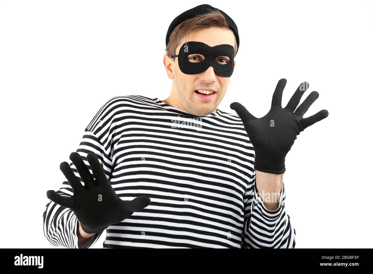 Thief isolated on white Stock Photo - Alamy