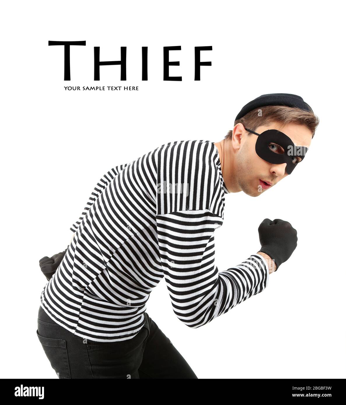 Thief isolated on white Stock Photo - Alamy