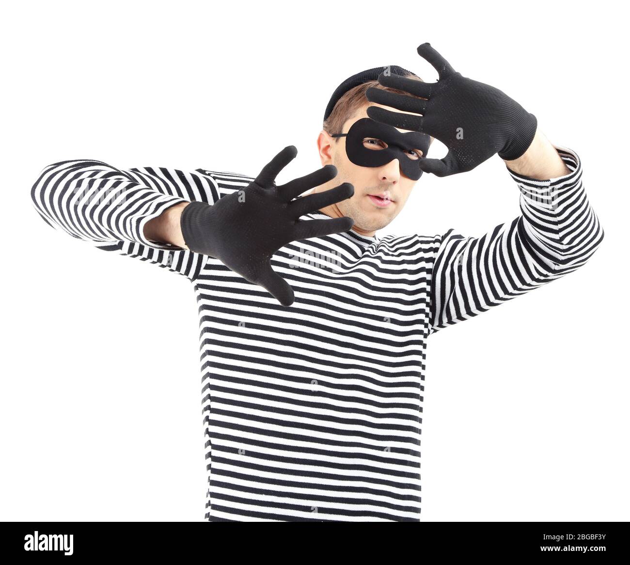 Thief isolated on white Stock Photo - Alamy