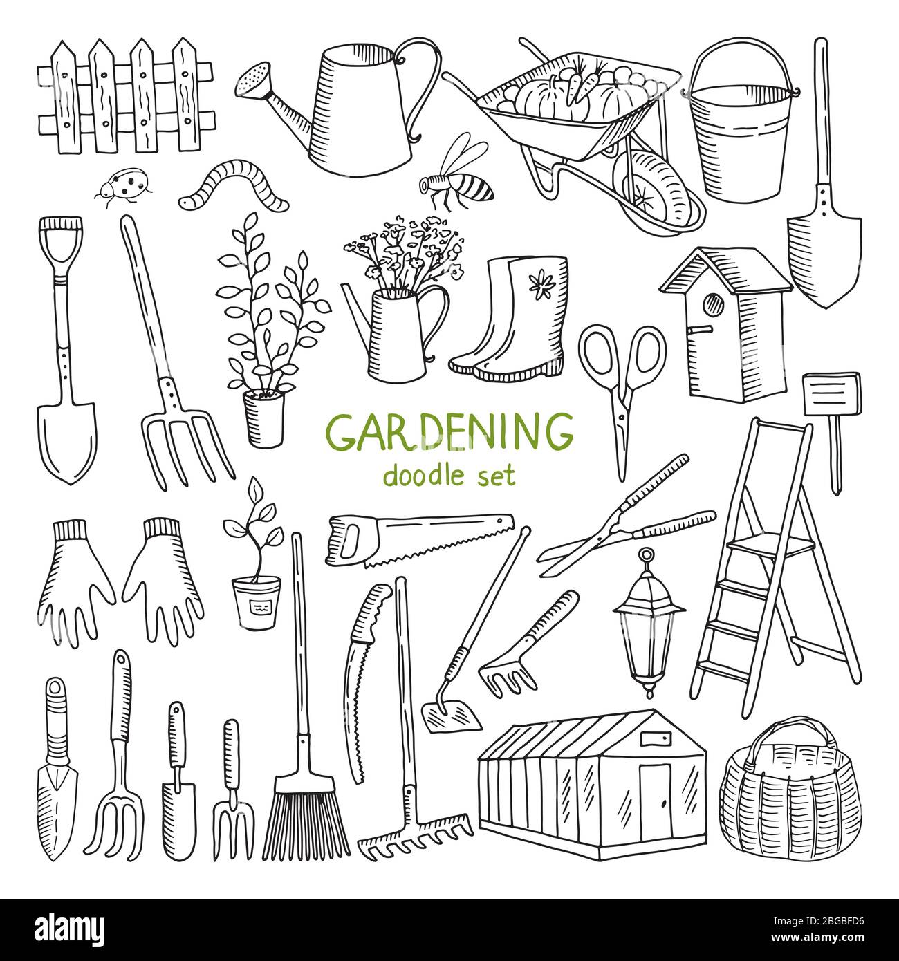 Woman Gardening Clip Art Outline