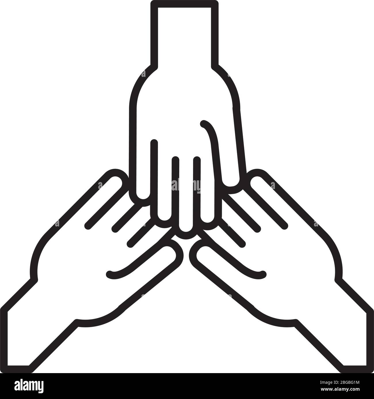 hands human solidarity line style Stock Vector Image & Art - Alamy