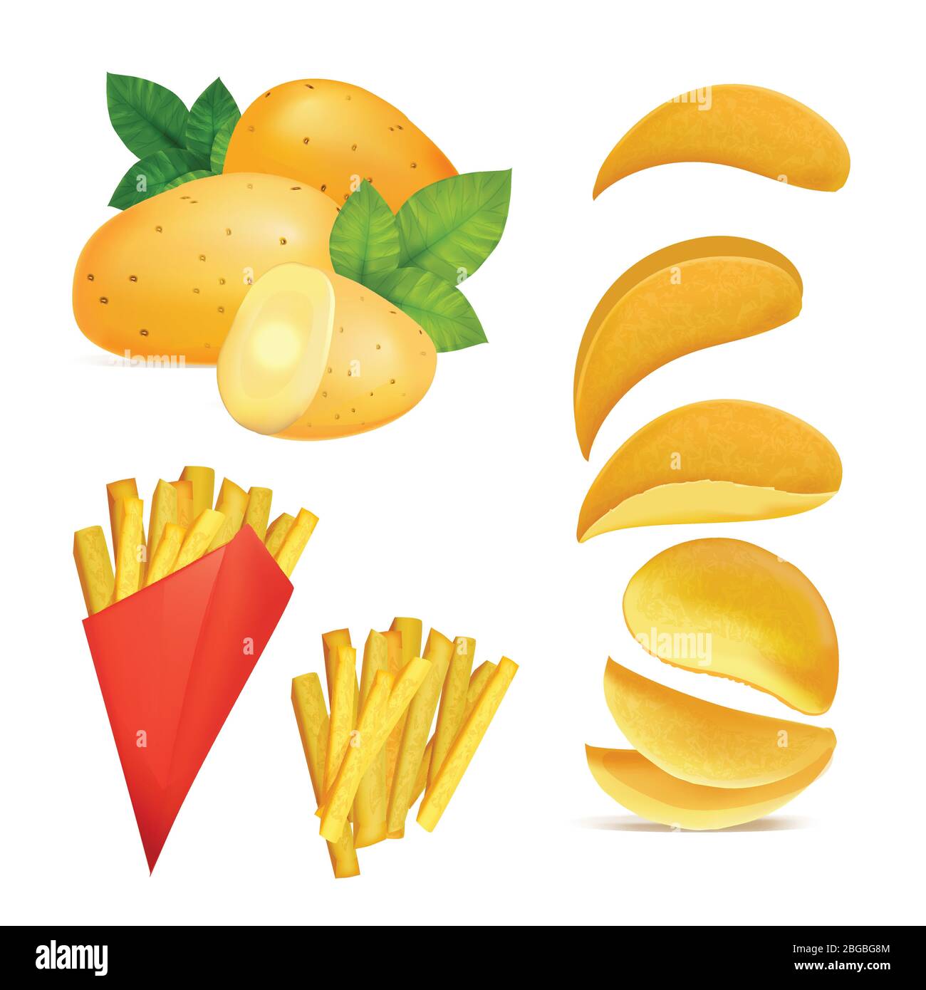 Vector illustrations of snacks or chips. Pictures in cartoon style of ...