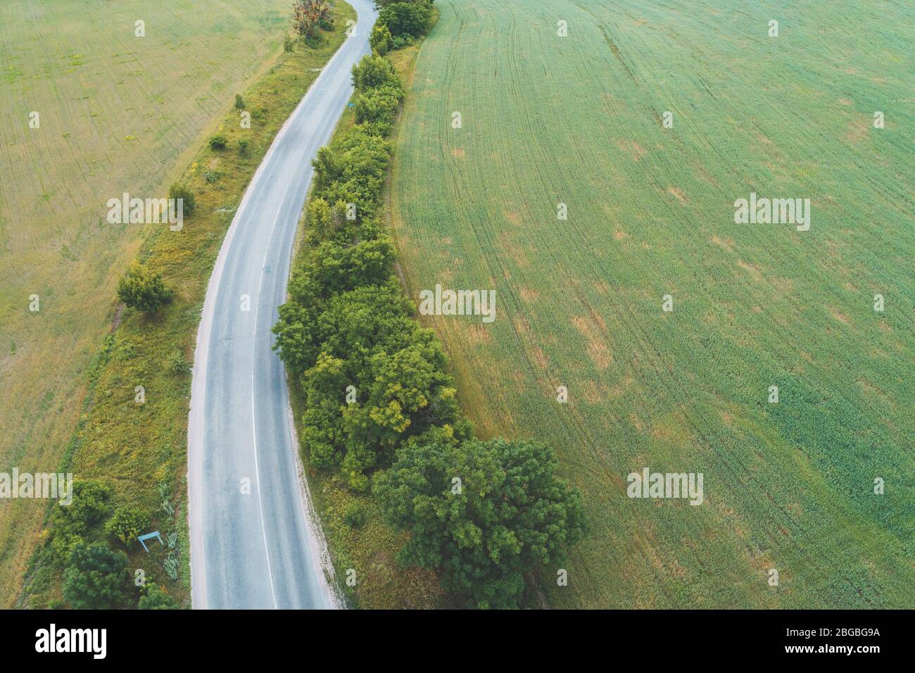 Aerial view field winding asphalt hi-res stock photography and images ...