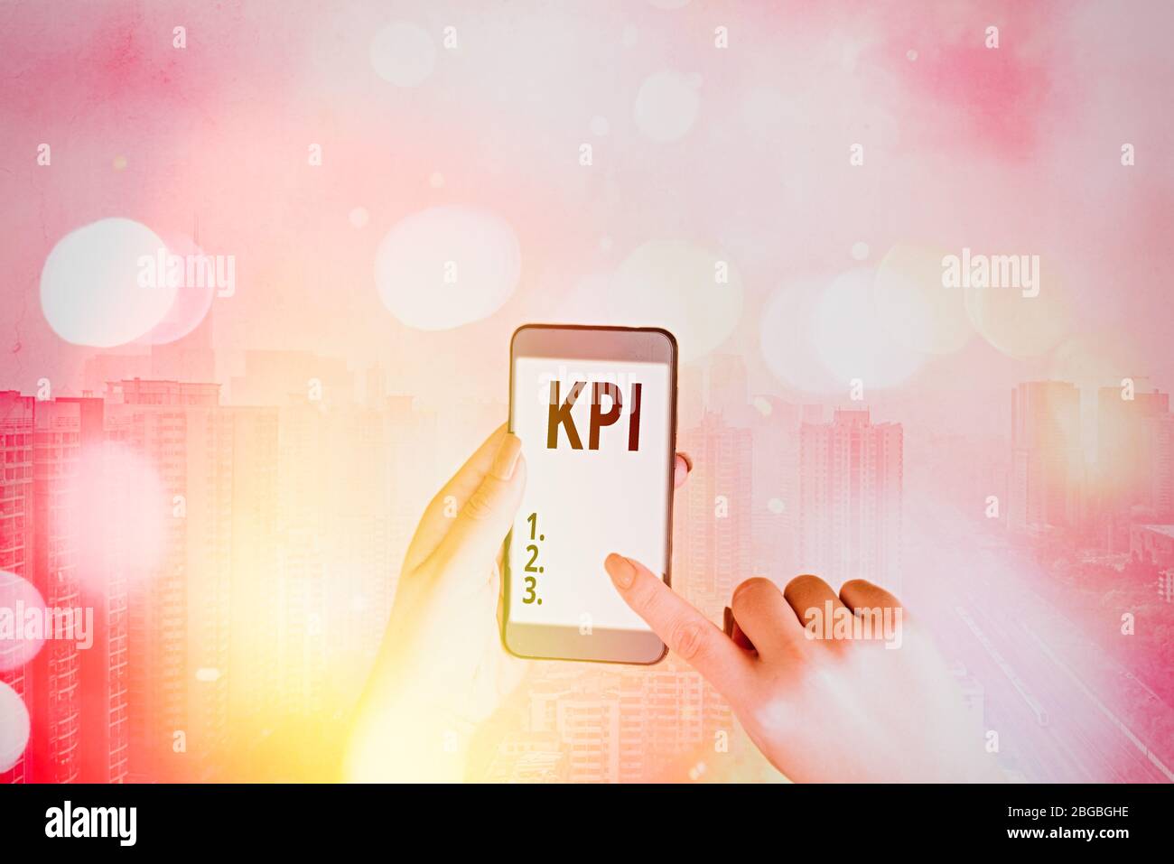 Text sign showing Kpi. Business photo text Evaluate the success of an ...
