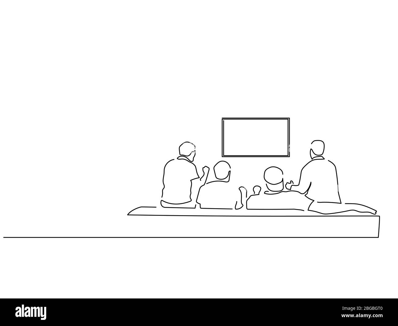 People at home isolated line drawing, vector illustration design Stock ...