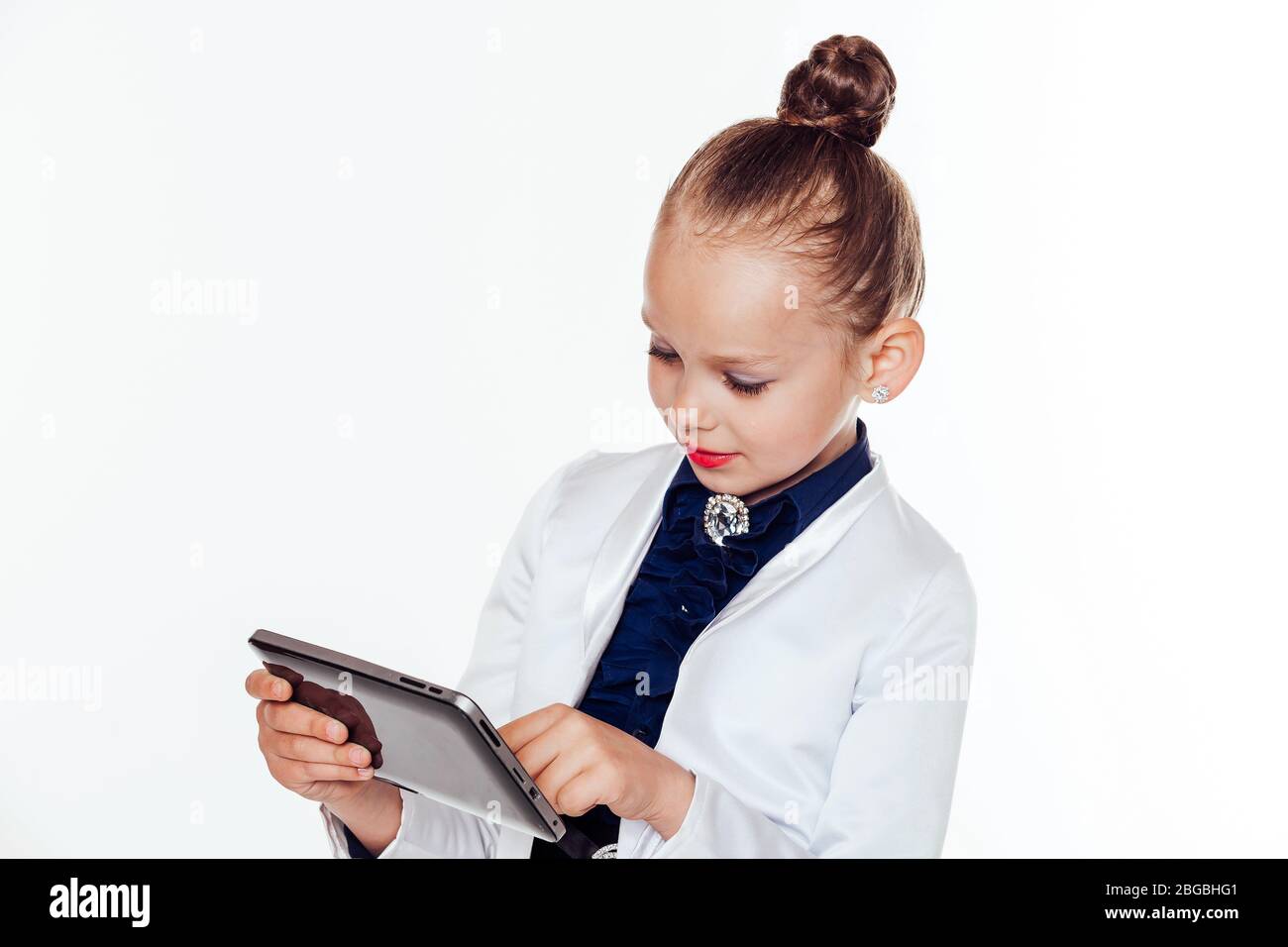 Child Holding Tablet Computer Business High Resolution Stock ...