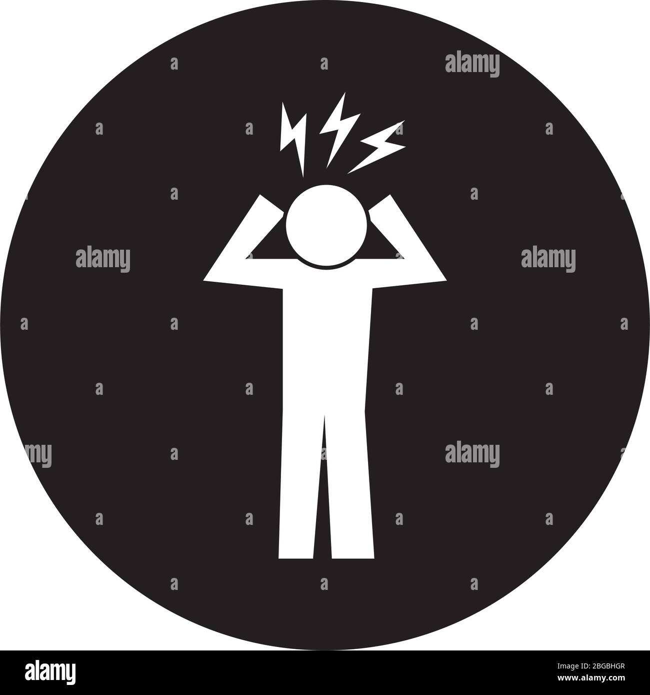 human figure with headache health pictogram block style Stock Vector ...