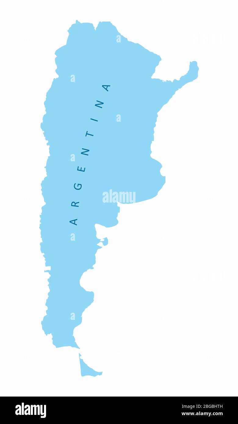 Colorful Argentina map illustration on white background with label ...