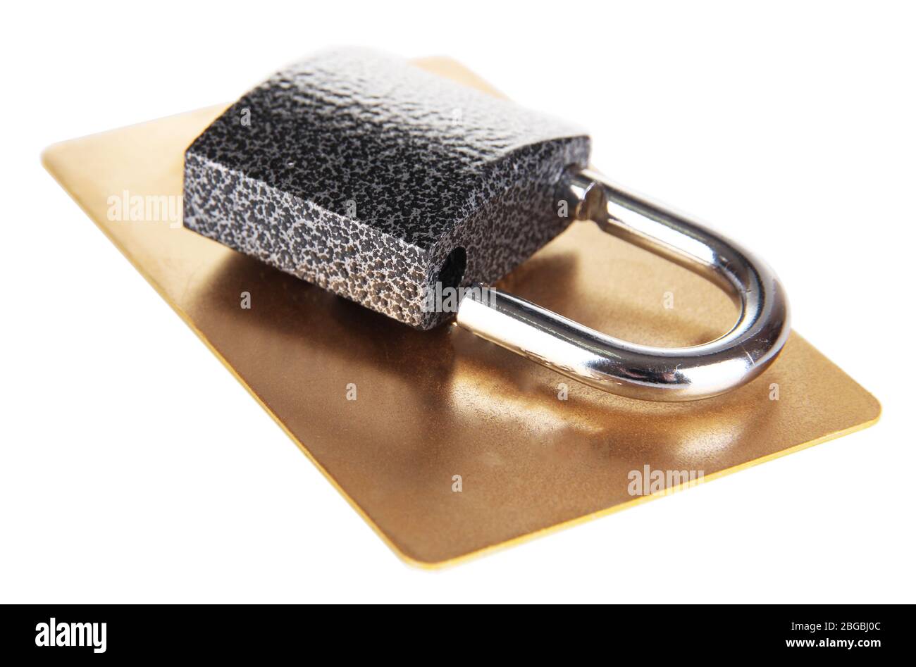 Credit card and lock isolated on white Stock Photo - Alamy