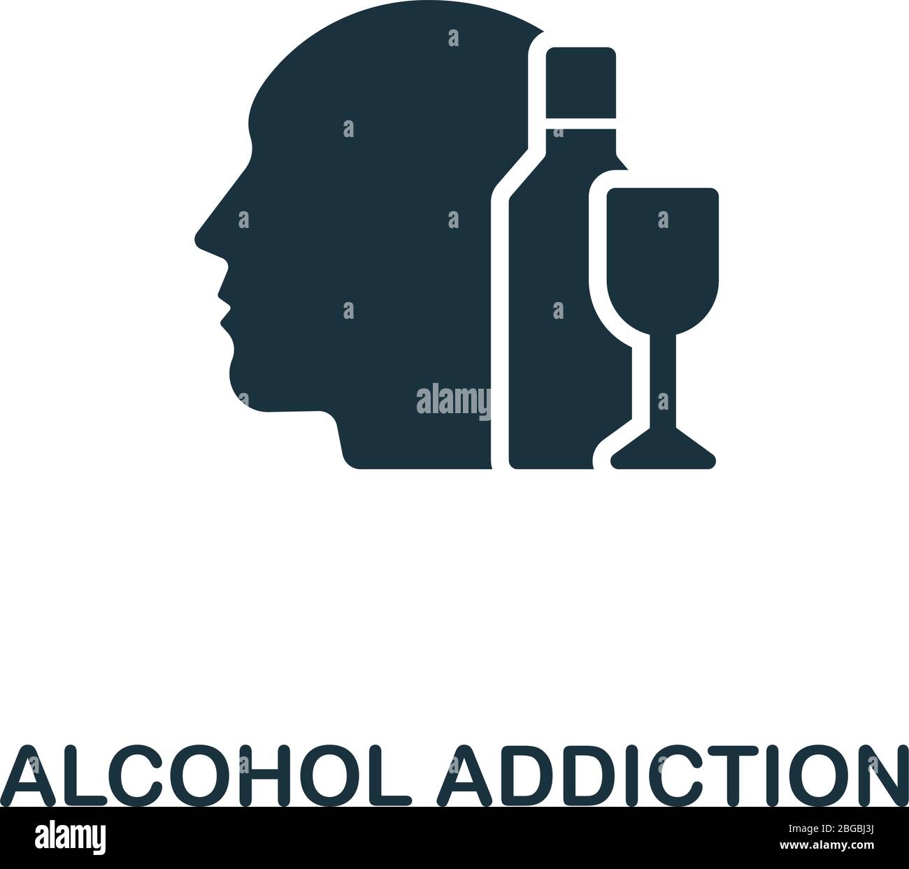 Alcohol icon. Simple illustration from addiction collection. Creative ...
