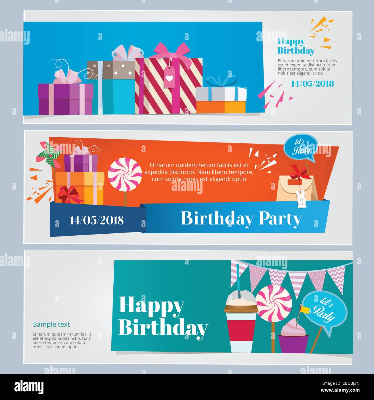 Celebration party festive horizontal Stock Vector Images - Alamy