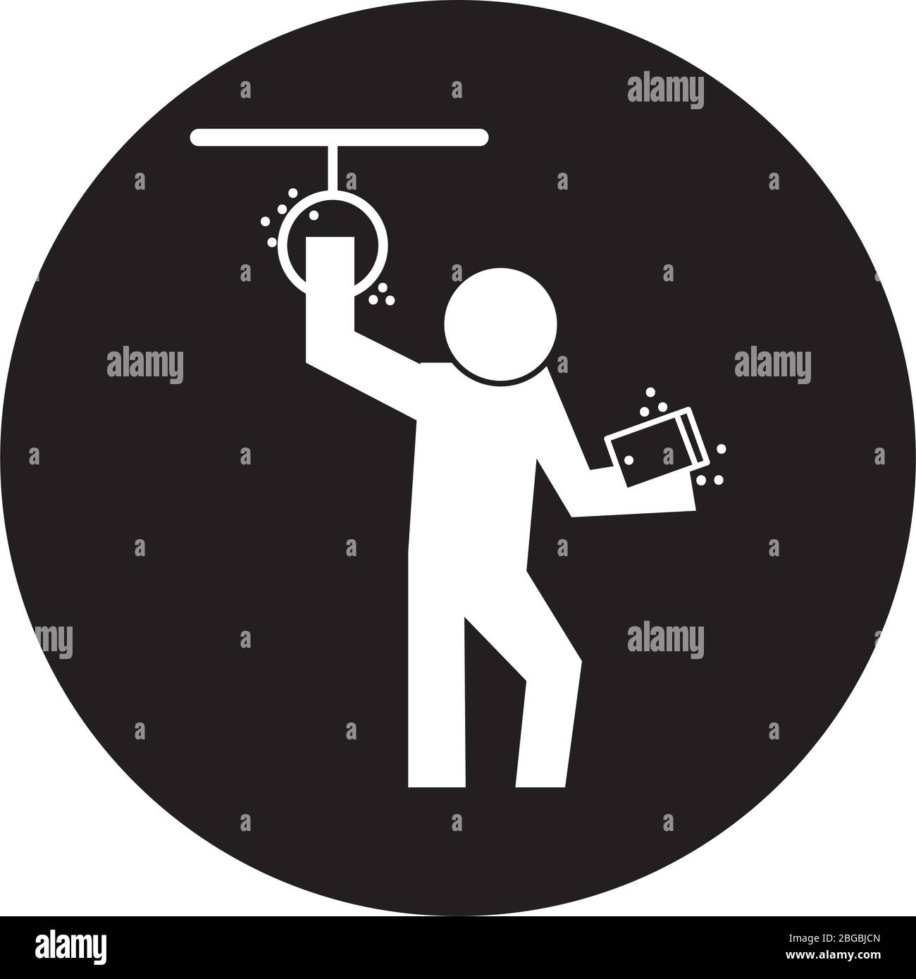 human figure touching surfaces health pictogram block style Stock ...