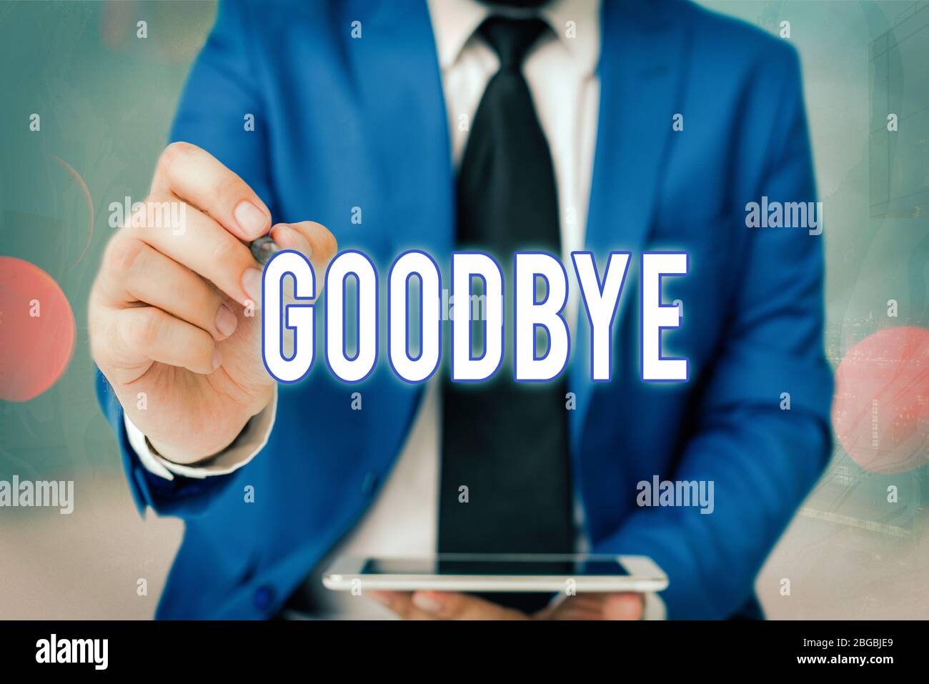 Word writing text Goodbye. Business photo showcasing used to express ...