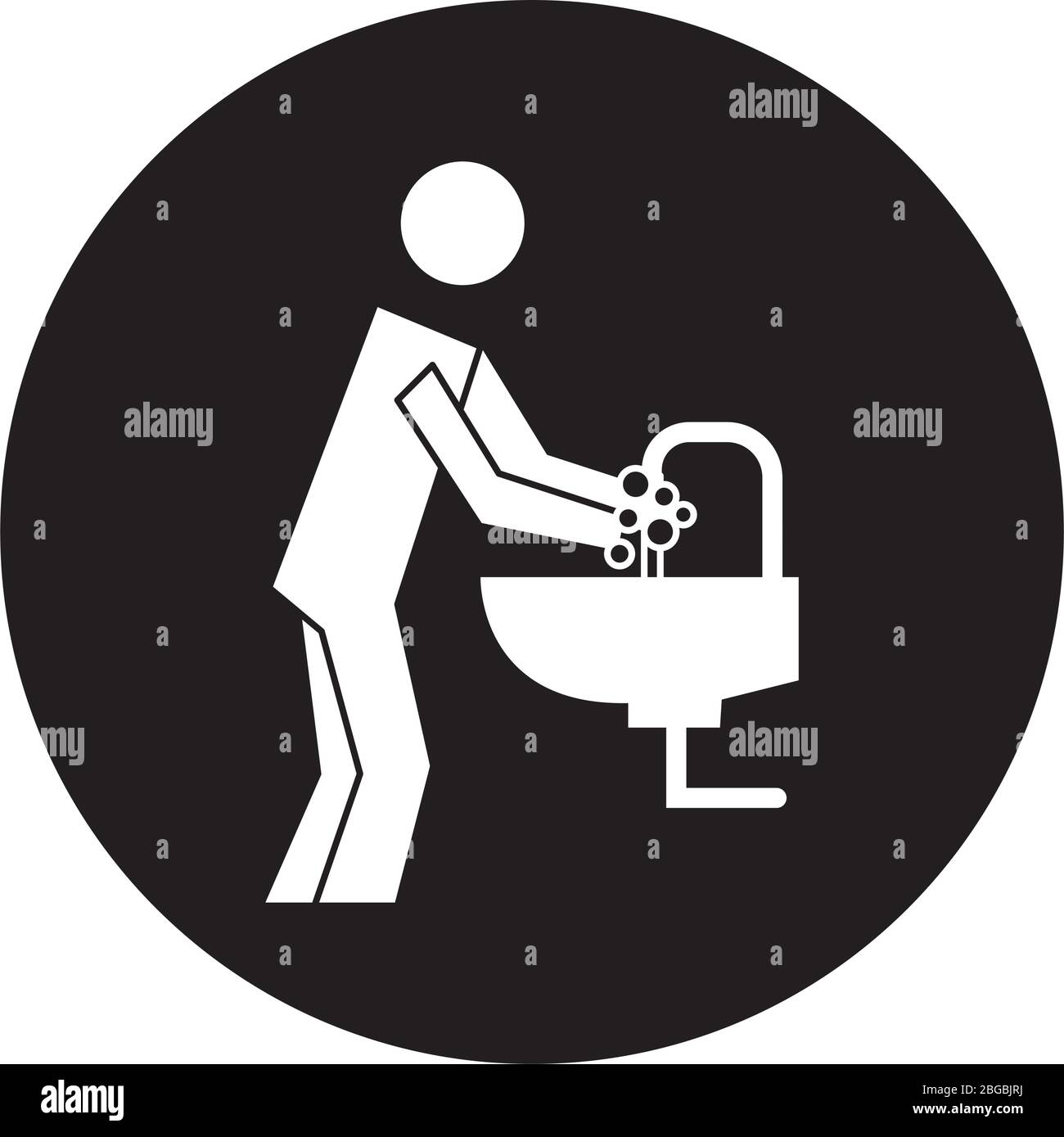 human figure washing hands health pictogram block style Stock Vector ...