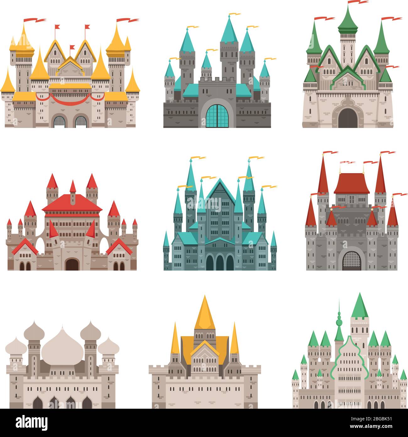 Medieval old castles and historical buildings with fairytale roofs ...