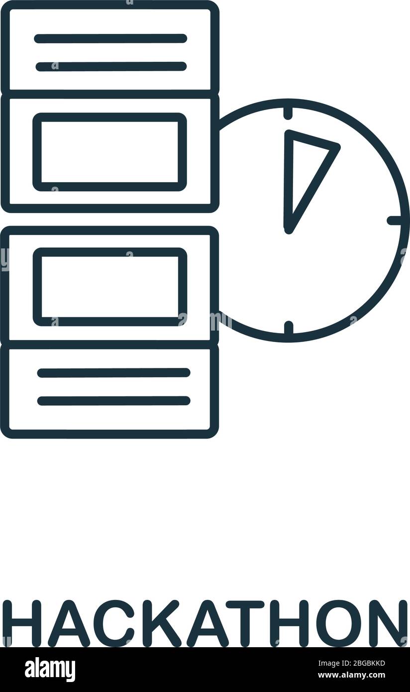 Hackathon icon. Creative simple symbol from fintech collection. Line ...