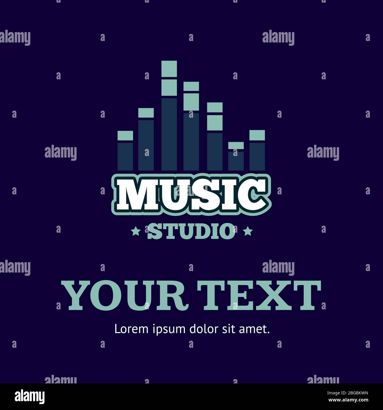 Sound record studio vector logo, badge, emblem with sound waves Stock ...