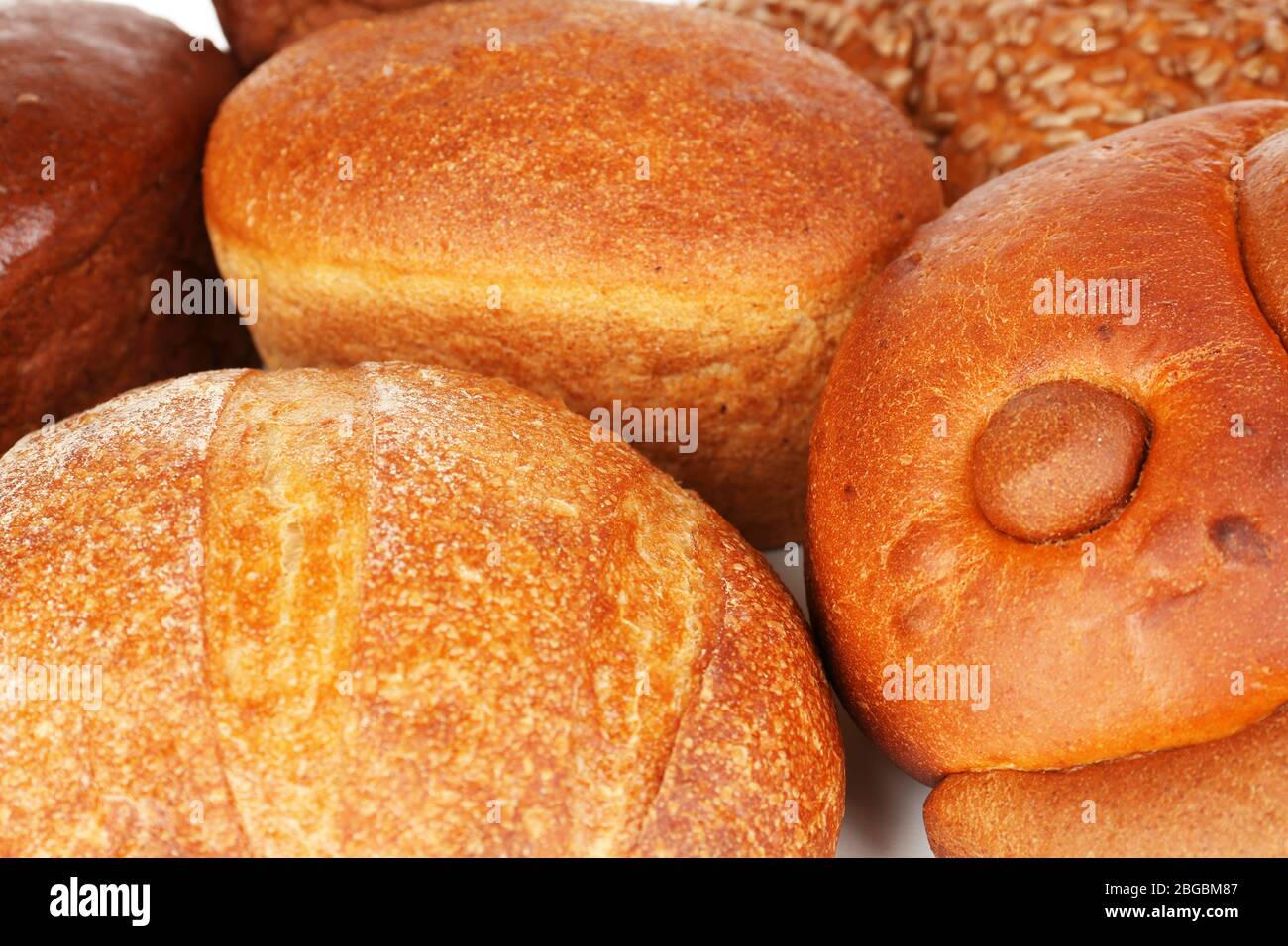 Different types of bread close up Stock Photo - Alamy