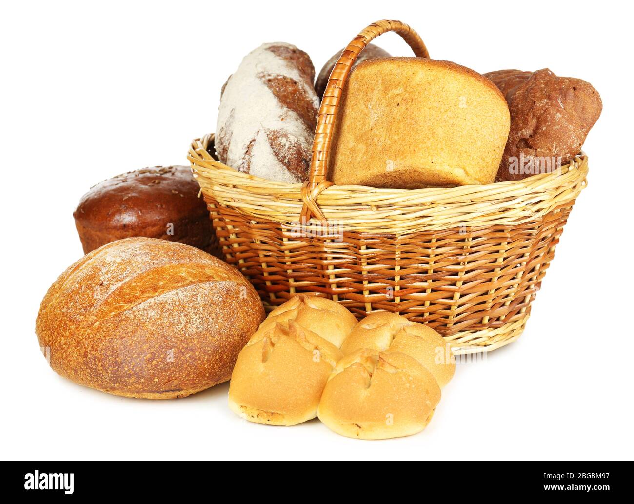 Assorted bread rolls in bread Cut Out Stock Images & Pictures - Alamy