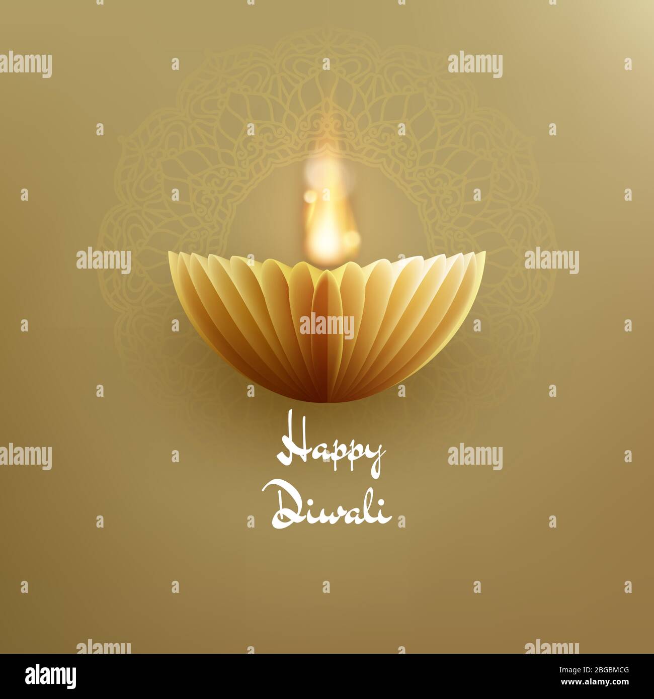 Happy Diwali Indian Deepavali Hindu festival of lights. Paper graphic ...