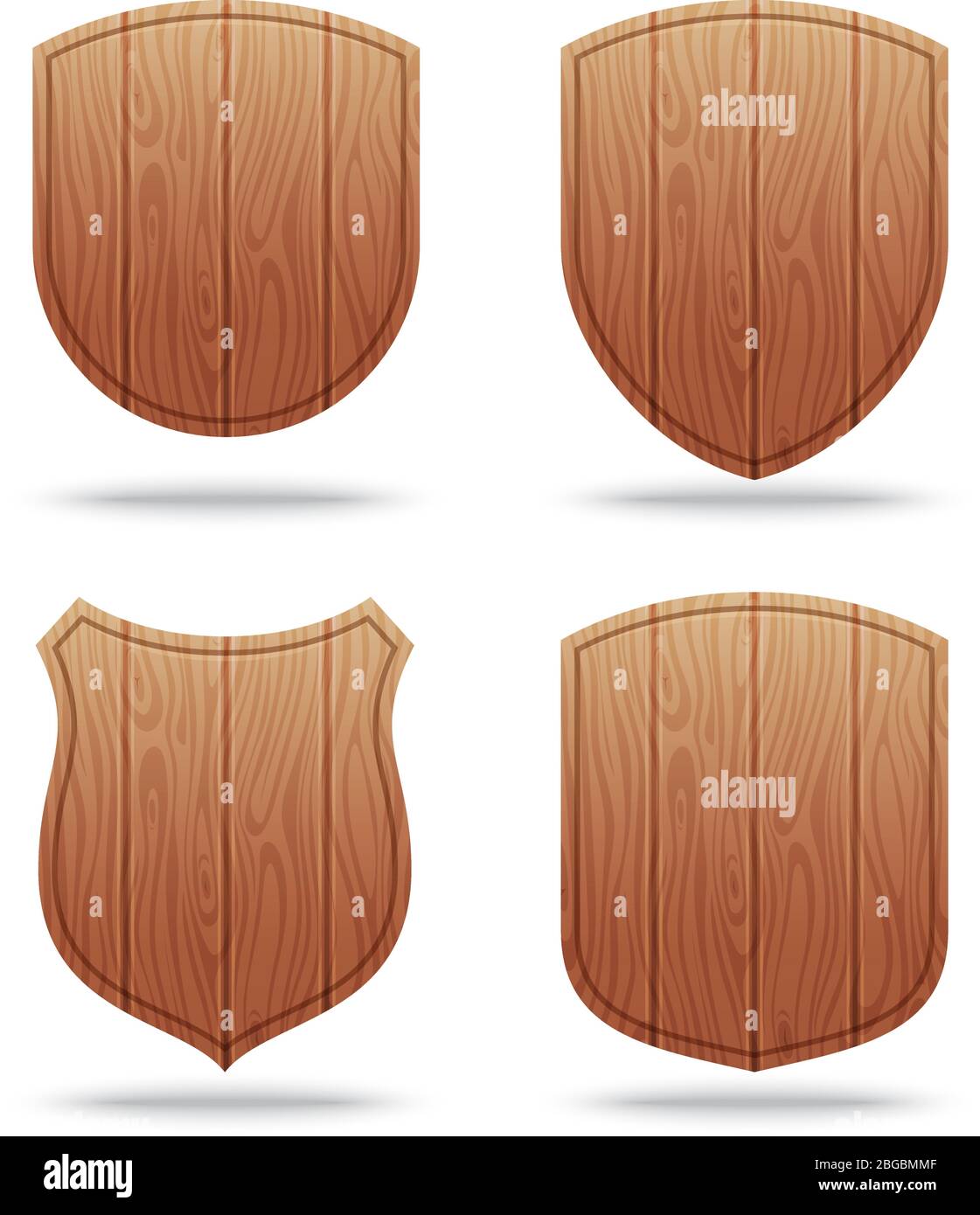 Set of empty wooden shapes Stock Vector Image & Art - Alamy