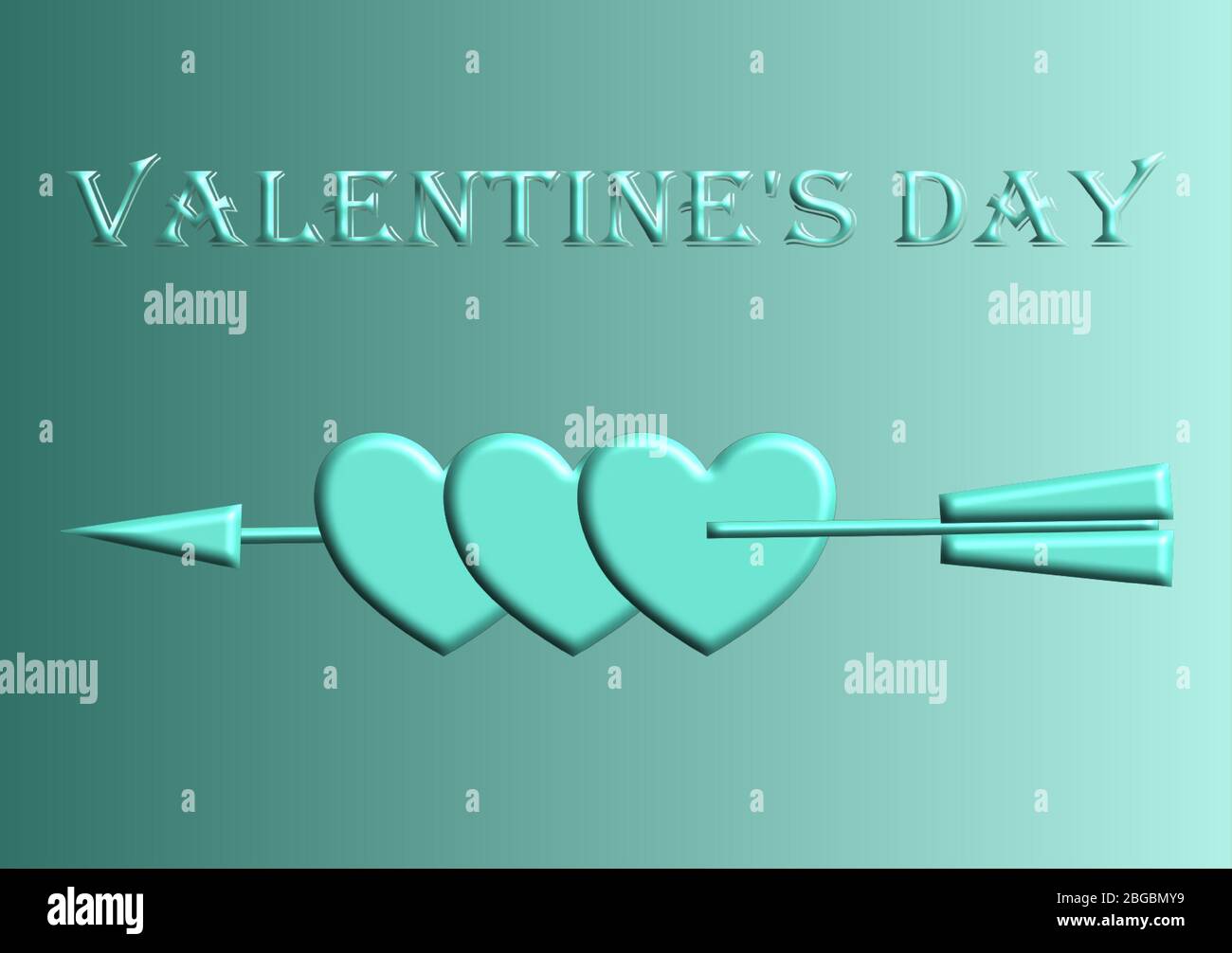 Heart pierced by an arrow for Valentine's Day. Template for text ...